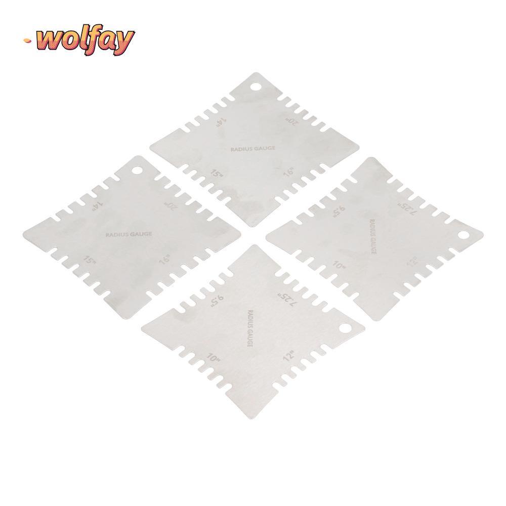YOLANDA 4Pcs Guitar Radius Gauge , Stainless Steel Guitar Setup Tool ...