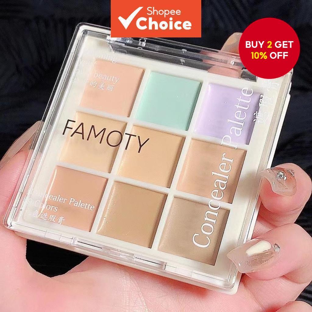 9 Colors Concealer Palette Covers Acne Marks Dark Circles Tear Trough ...