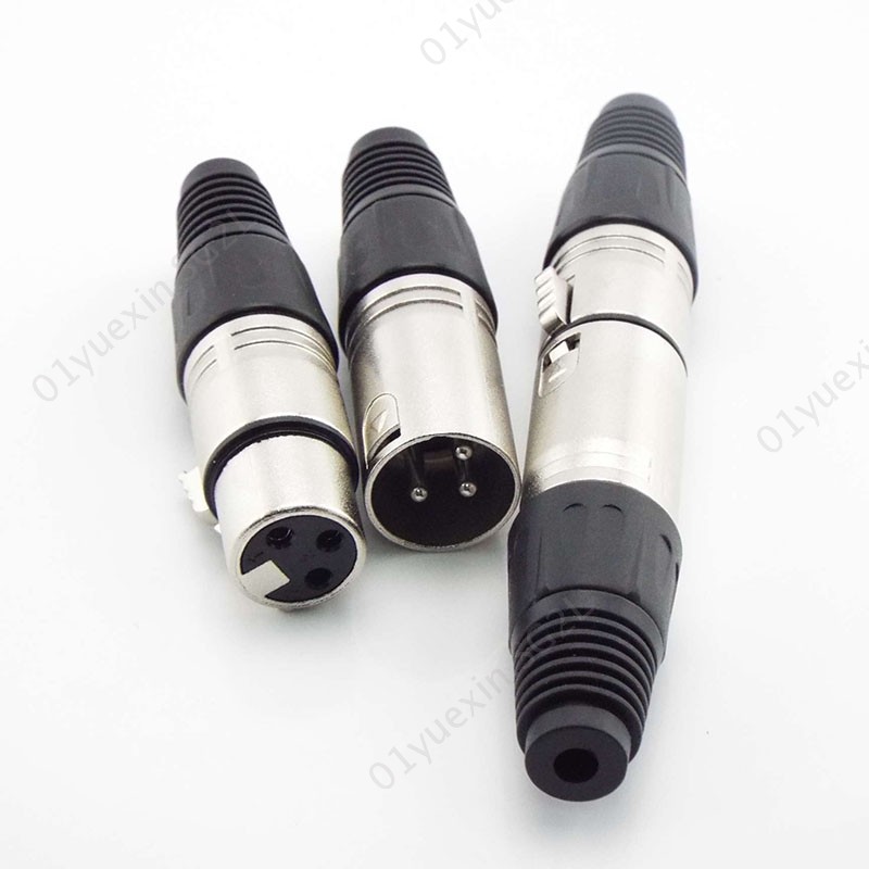 3 Pin 4 pin Core XLR power Connector Adapter Male Female Audio Cable ...