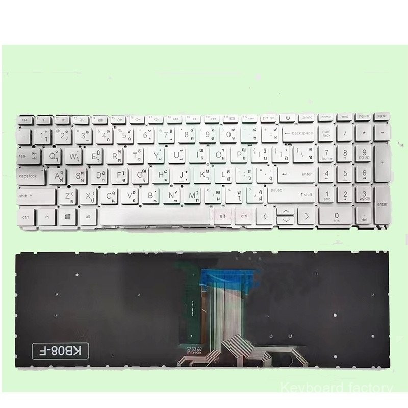 Suitable for HP 15-eg 15-EH Silver Titanium Thai Keyboard Layout ...