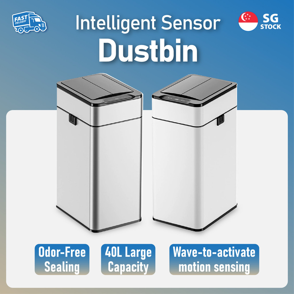 [SG STOCK] Stainless Steel Smart Sensor Dustbin | Motion Sensor ...