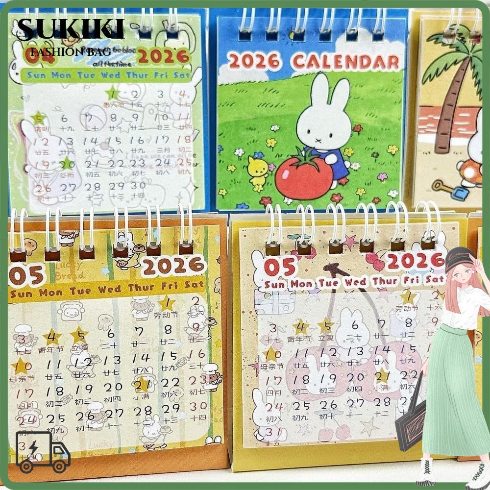 SUKIKII 2026 Miffy Desk Calendar, Mini Cartoon Miffy Coil Calendar ...