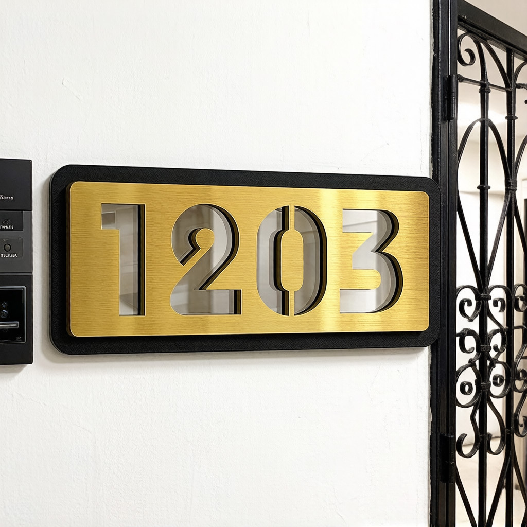 Customized Unit Number Signage platinum blonde Customized Unit Sign ...