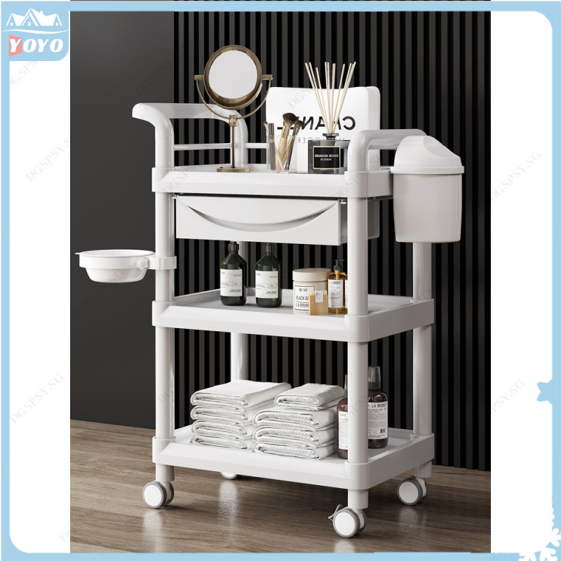 Mobile Beauty Salon Cart Portable Hand-Pushed Storage Rack Cosmetic ...