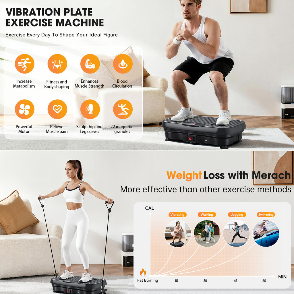 Vibration Plate Exercise Machine 120 Adjustable Speeds Shake Plate ...