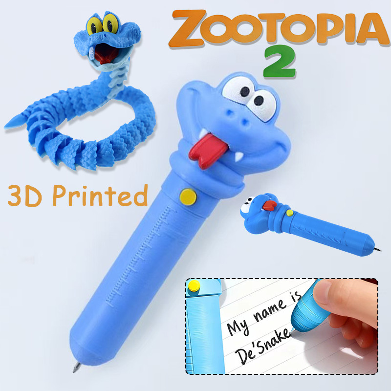 3D Printed Zootopia 2 Gary De'Snake Pen Creative Gary Snake Movable ...