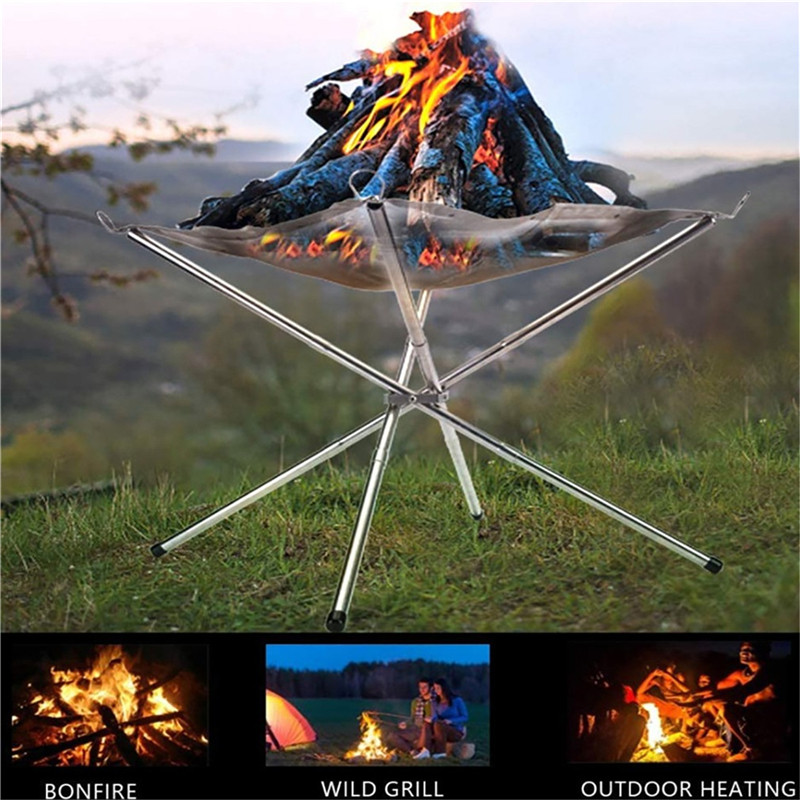 2026 Bonfire Rack Outdoor Portable Bonfire Beach Folding Barbecue Grill ...