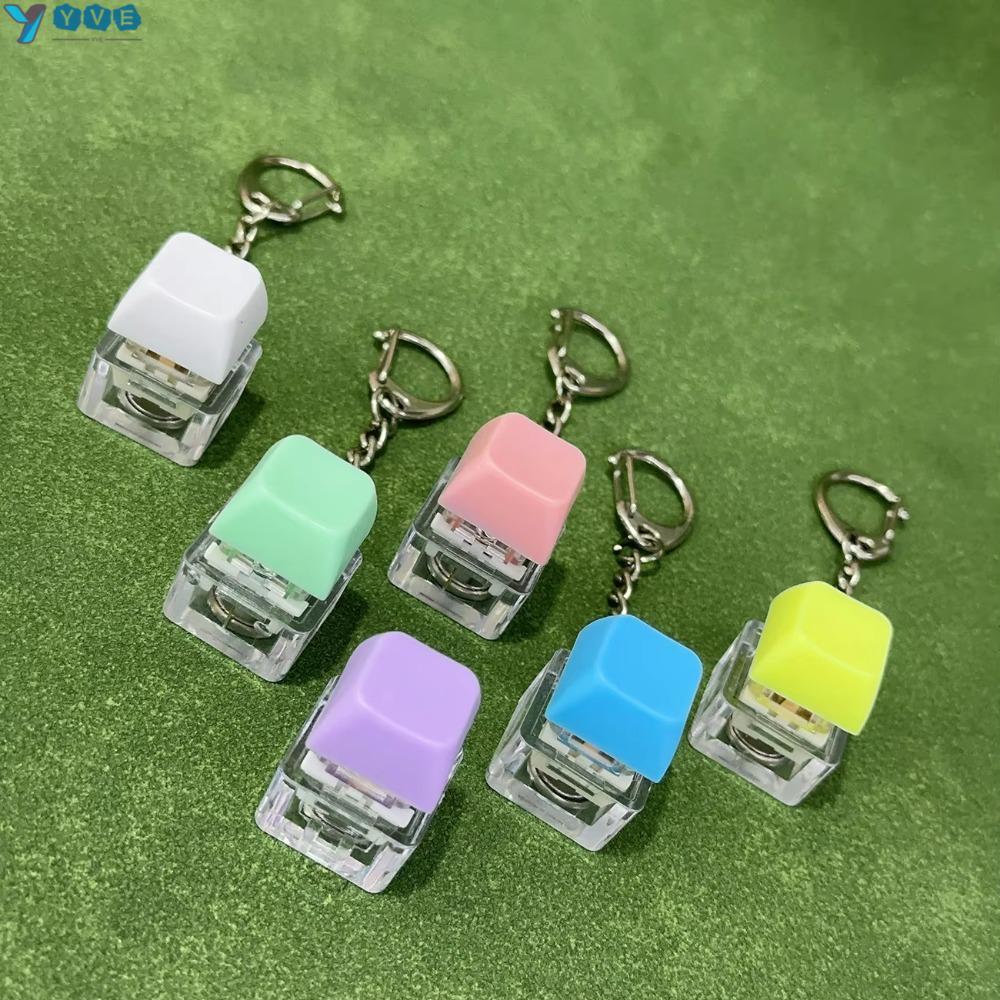 YVE Fidget Keychain, With Light DIY Keyboard Finger Keyboard Caps ...