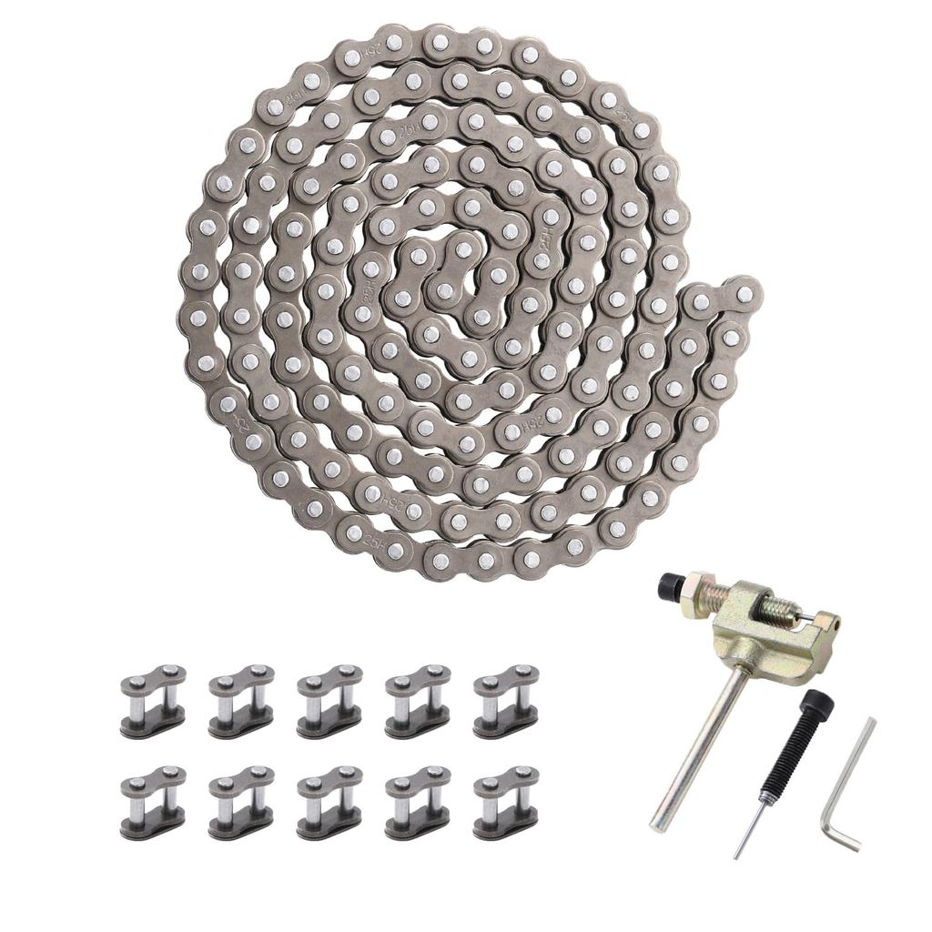KAMIER #25 Roller Chain 132 Link with Drive Chain Breaker for Razor ...