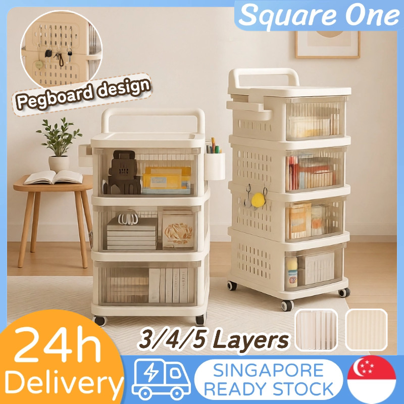 READY STOCK Trolley Rack Movable Storage Organizer Multilayer Drawer ...