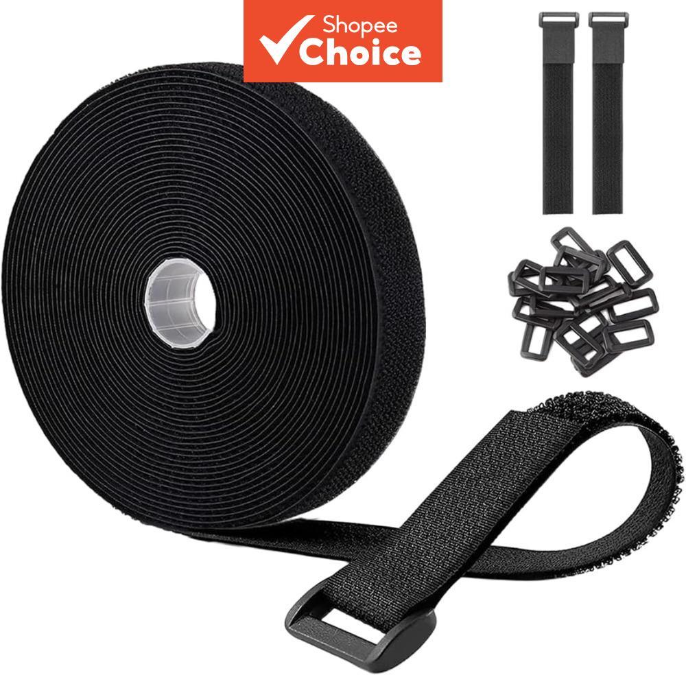 Hook and loop straps with 24 pieces buckles, heavy duty nylon reusable ...