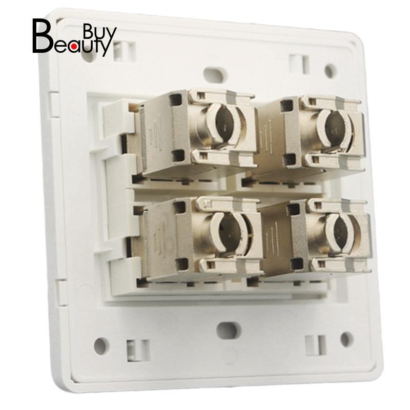 4 Sockets CAT6A RJ45 Faceplate LAN Network Outlet Jack Shielded ...