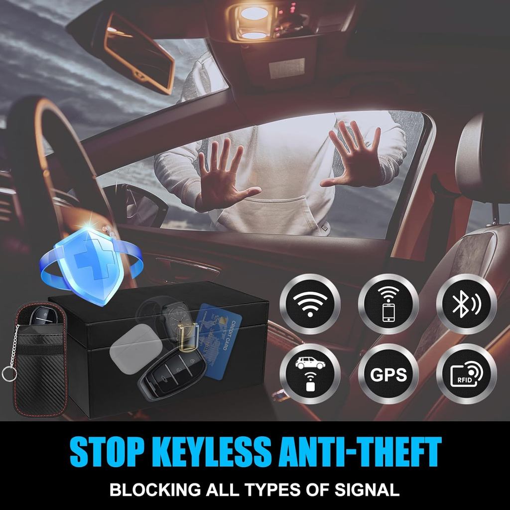 Extra Large Faraday Box, RFID Box for Car Keys with Pouch, Faraday Cage ...
