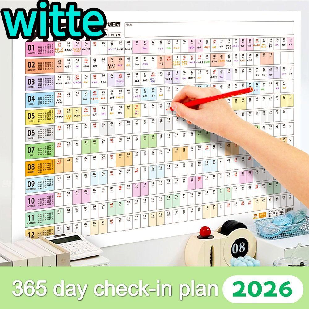WITTE 2026 Calendar Planner Sheet, Large Schedule Sticker Wall Calendar ...