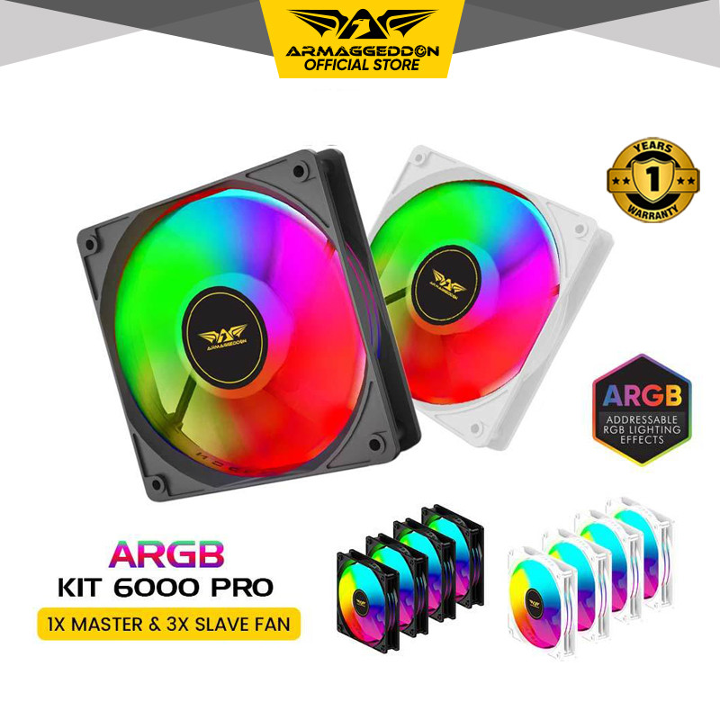 Armaggeddon ARGB 4 Pcs RGB PC Cooling Fan with 9 Blade | ARGB KIT 5000 ...
