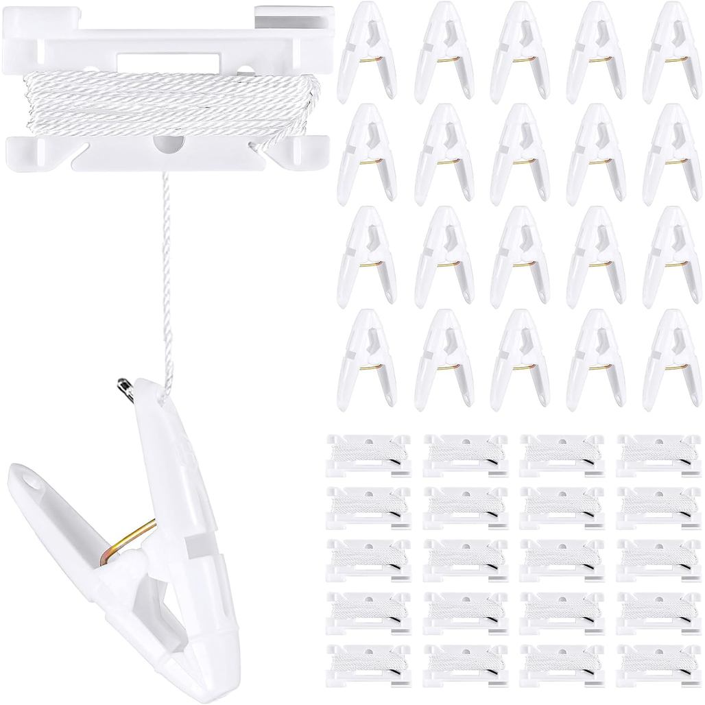 20 Pairs Drop Ceiling Clips for Classroom Ceiling Hanging Hooks White ...