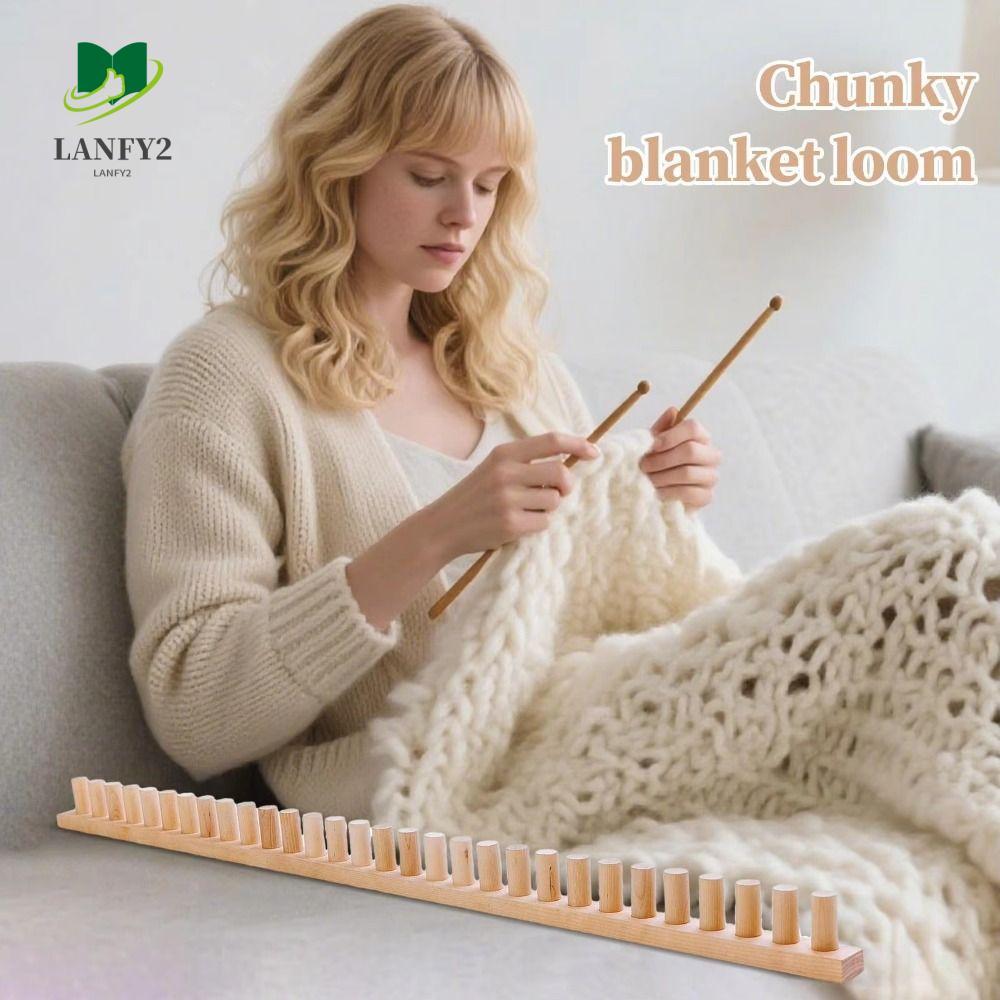 ALANFY Wooden Knitting Frame, Modular Design Detachable Chunky Blankets ...