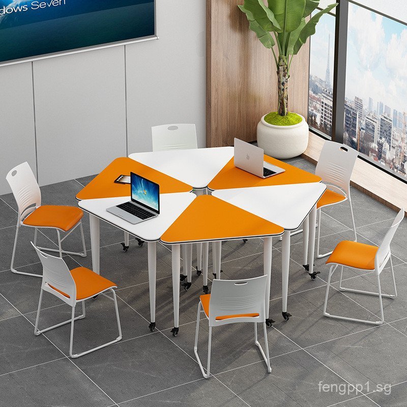 Smart Classroom Table Six-Sided Student Table Mobile with Wheels ...