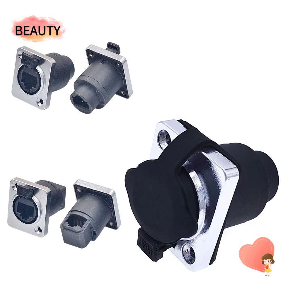 BEAUTY RJ45 Connector, D Type Panel Mount Socket with Rubber Cover RJ45 ...