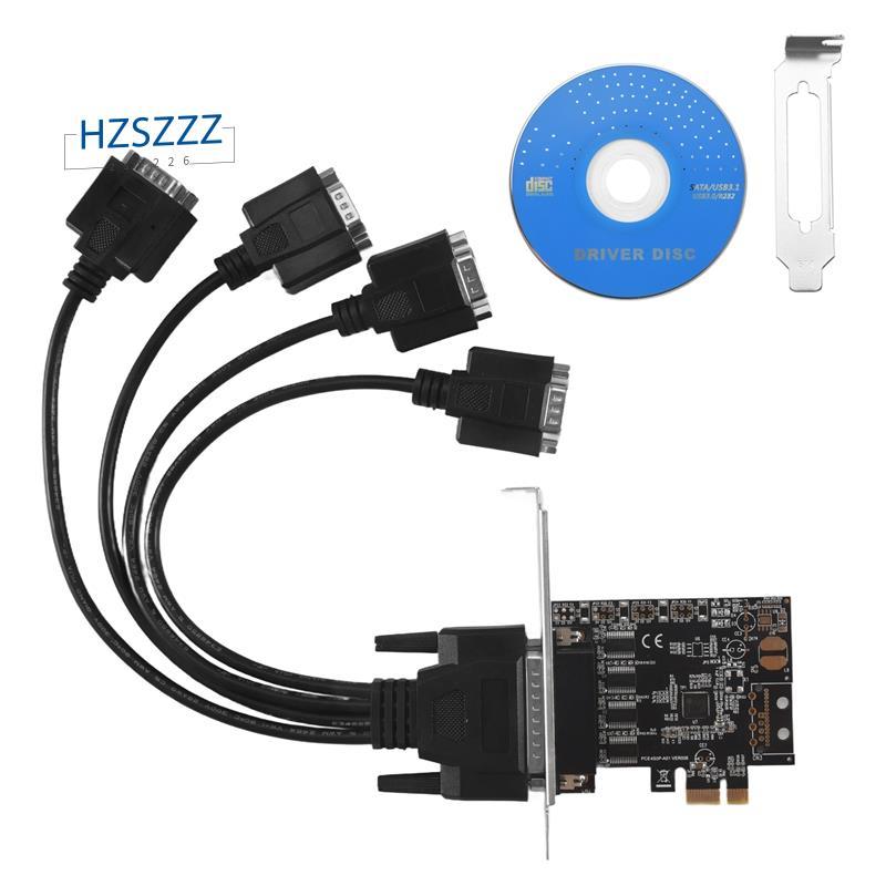 PCI-E Serial Port Card Pcie to 4 Serial Port RS232 9-Pin Industrial ...