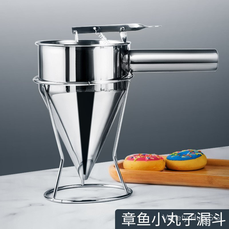 Stainless Steel Funnel Octopus Balls Tapered Kitchenware with Shelf ...