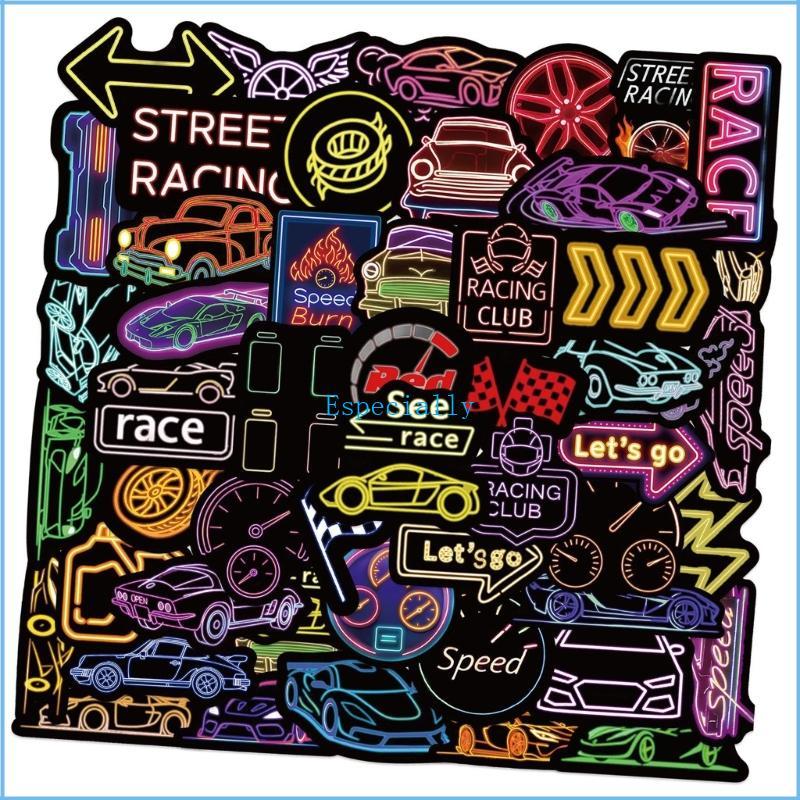ESP 50 Sheets Race Car Sticker Reward Sticker Decorative Label ...