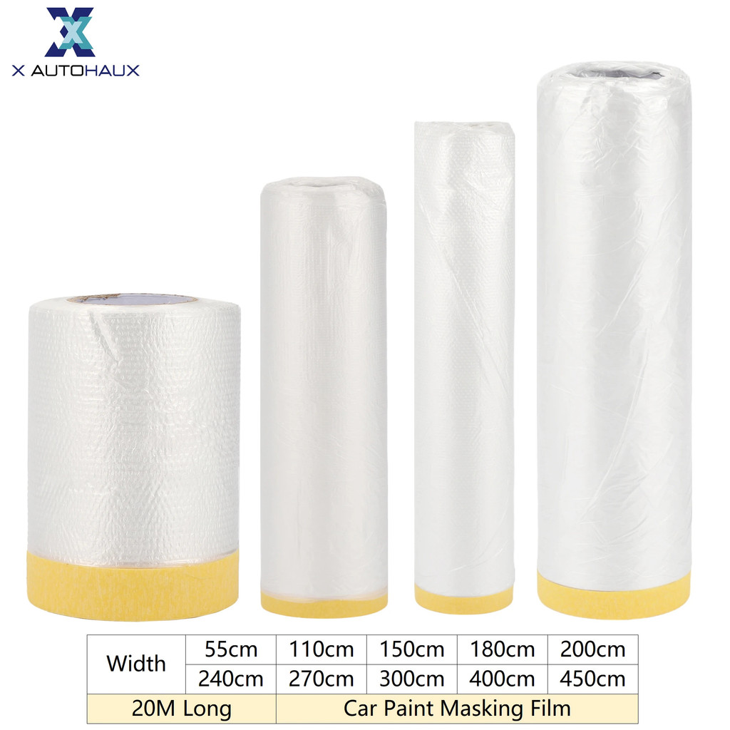 X Autohaux 20m Long 55cm-450cm Width Car Paint Masking Film Protective ...