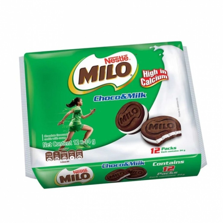 Milo Biscuit Sandwich With Milk Pack of 12 (12 x 34g) | Shopee Singapore