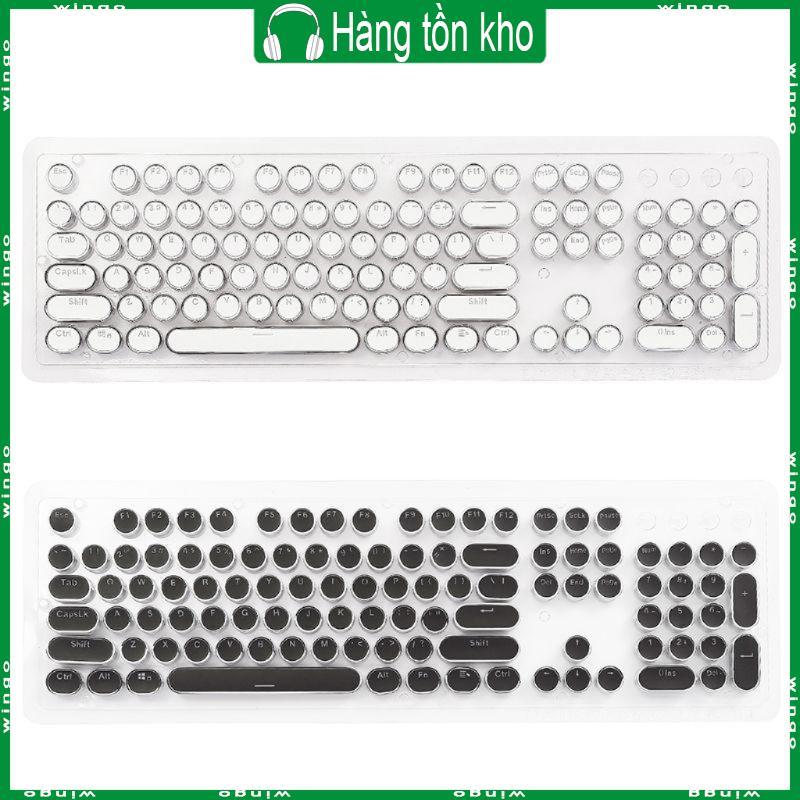WIN 104 Keys Retro Round Keycaps Double Shot DIY Steam Punk Steampunk ...