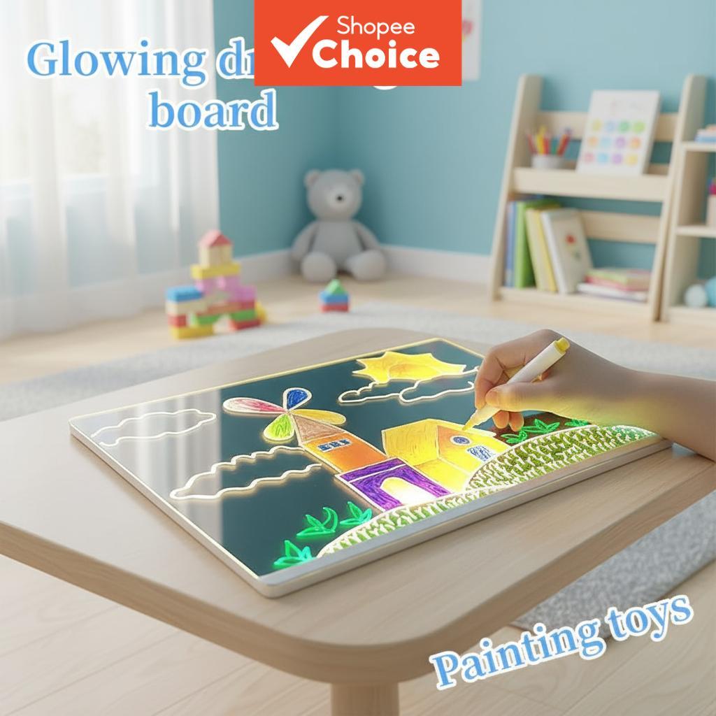 USB Charging Luminous Drawing Board Magic Light Up Tablet Erasable ...