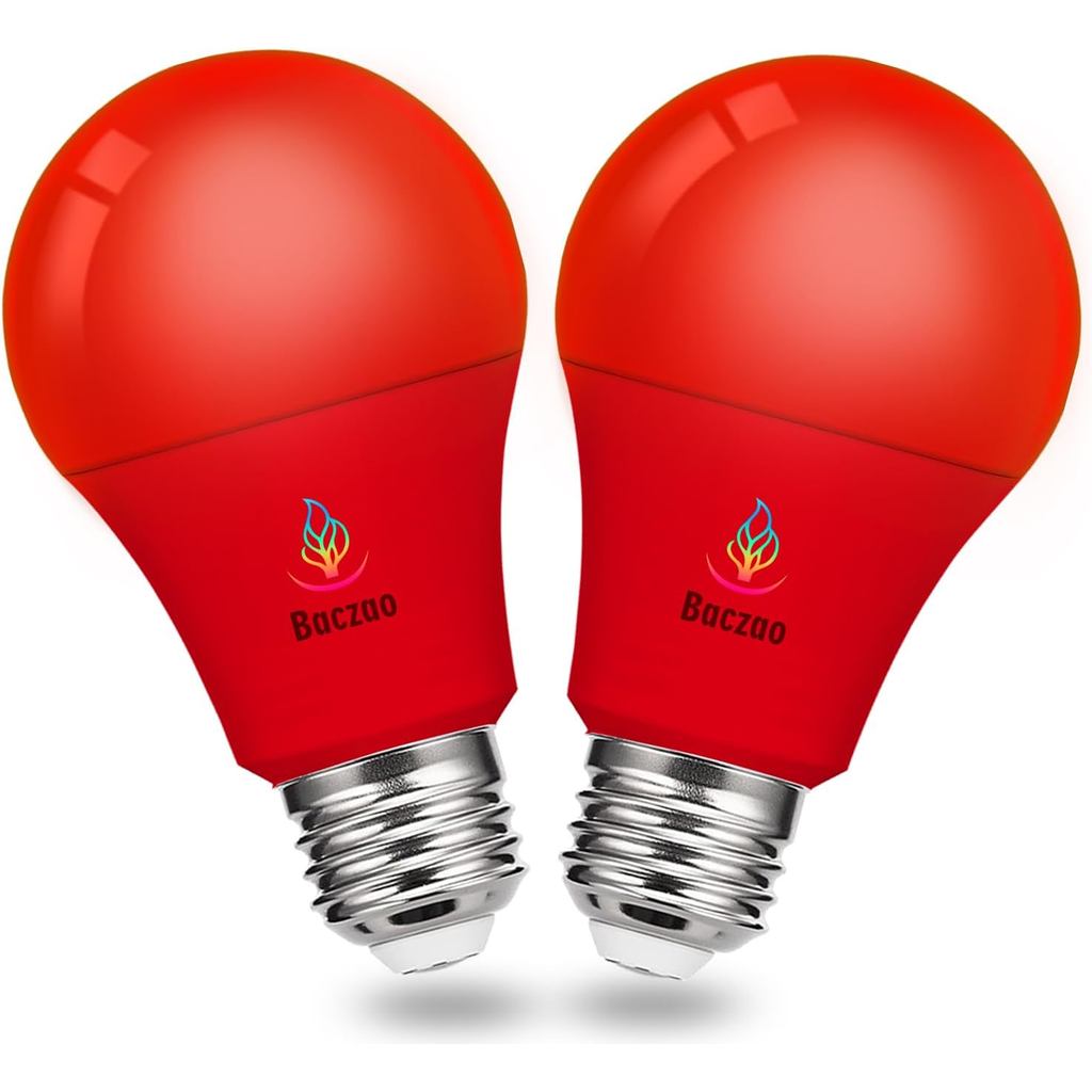 Red Light Bulb, 9W (60W Equivalent), E26 Base LED Red Bulb, Party ...