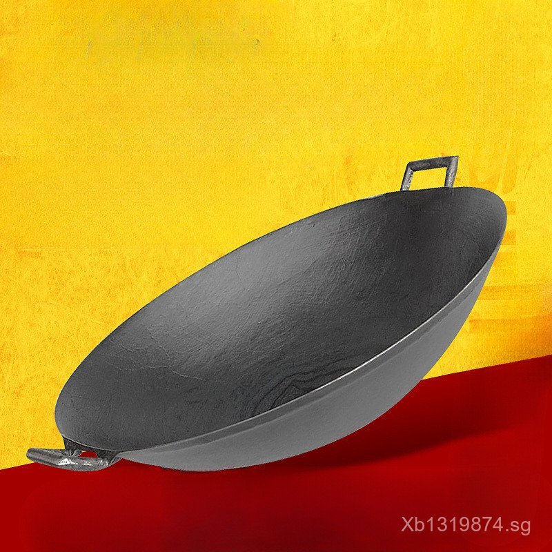 Extra Large Cast Iron Pot Uncoated Cast Iron Pot Wok Traditional Double ...