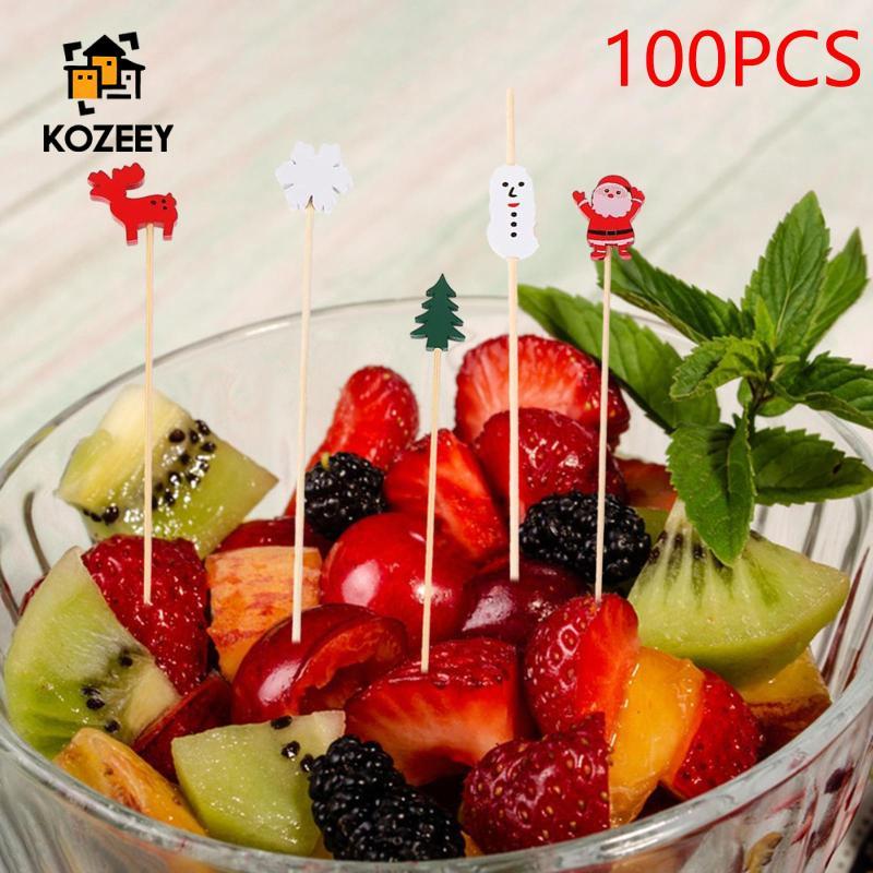 KOZEEY 100x Christmas Cocktail Picks 12cm Assorted Appetizer Picks ...