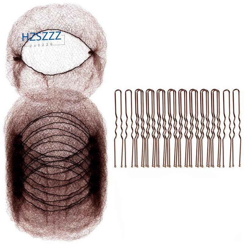 50PCS Mesh Hair Nets and 100PCS U Shaped ,Hair Nets for Food Service ...