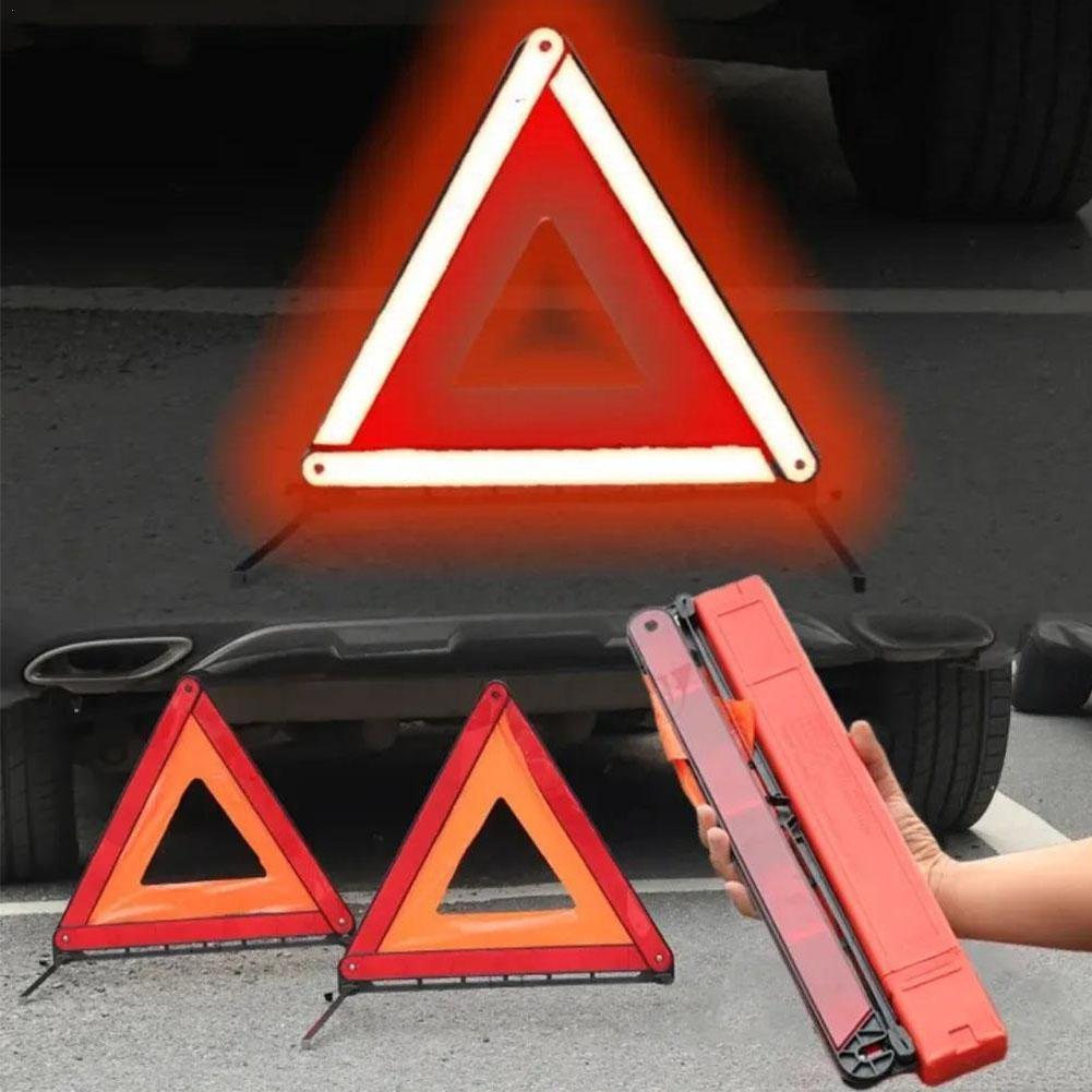 Car Emergency Warning Triangle Reflective Safety Sign Foldable Tripod ...