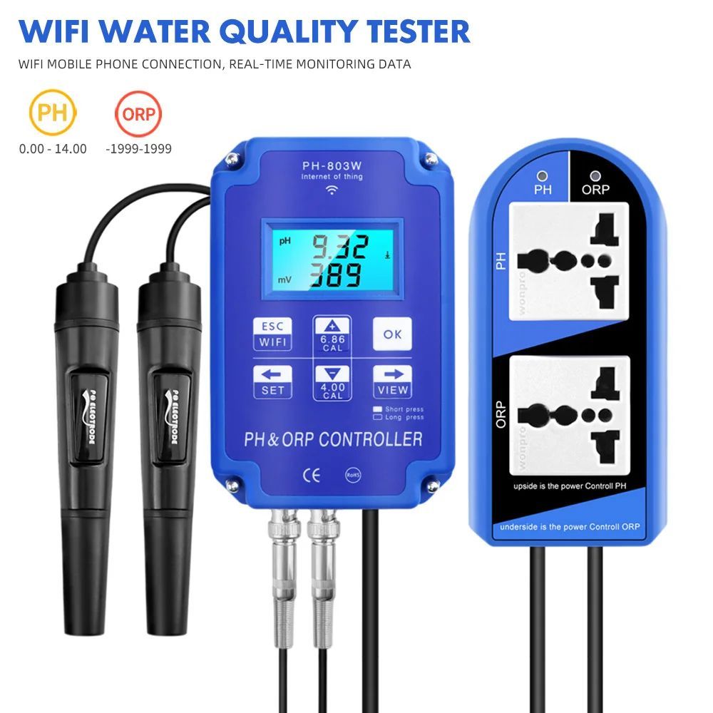 Digital WiFi PH Meter ORP Controller Monitor Wifi Water Quality Tester ...