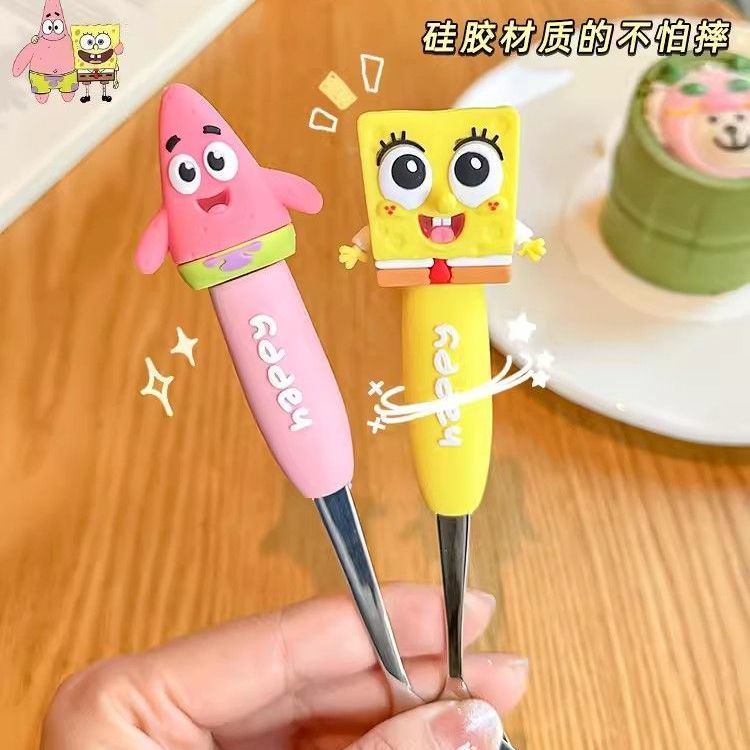 High-value SpongeBob SquarePants Cartoon Wooden Chopsticks Spoon Fork ...
