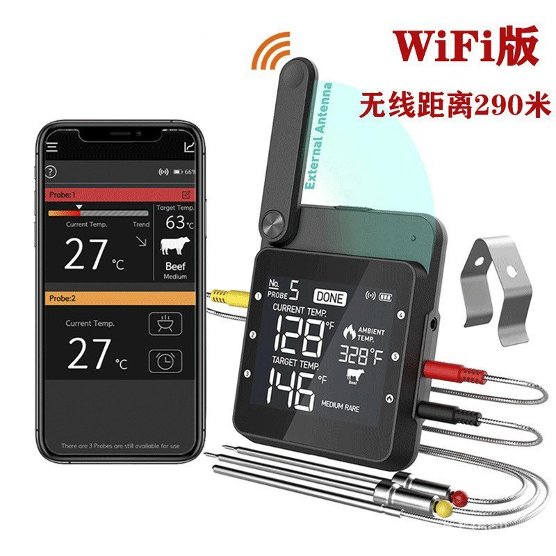 Home Wireless Smart Barbecue Thermometer Mobile Phone Meat Thermometer ...