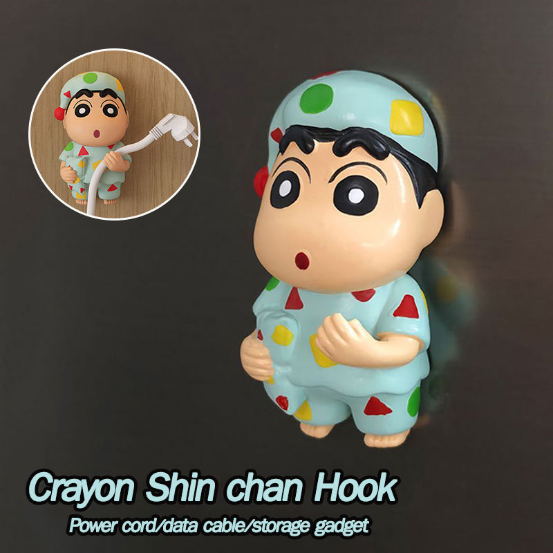 Cartoon Crayon Shin-chan Hook Lovely Data Cable Organizer Clips Wall ...