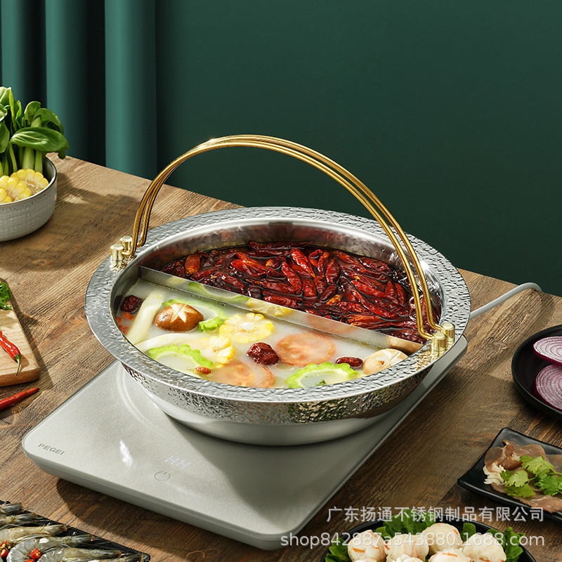 Three-layer Steel Japanese Style Sukiyaki Hot Pot304Stainless Steel ...