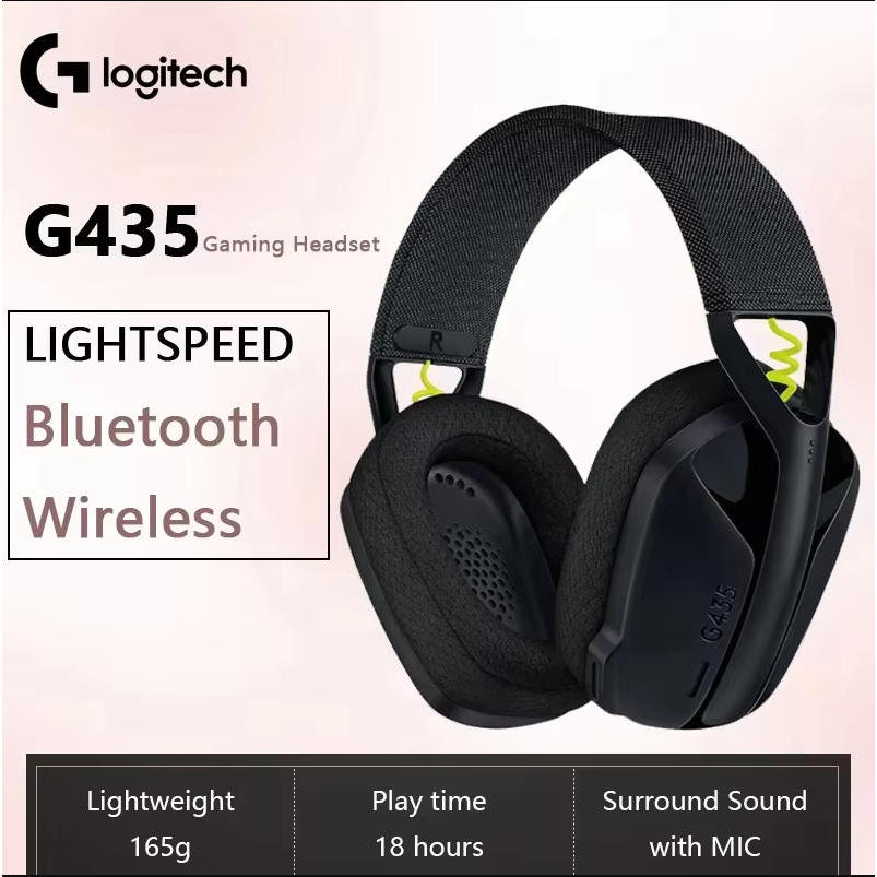 Logi G435 Lightspeed and Bluetooth Wireless Gaming Headset Lightweight ...