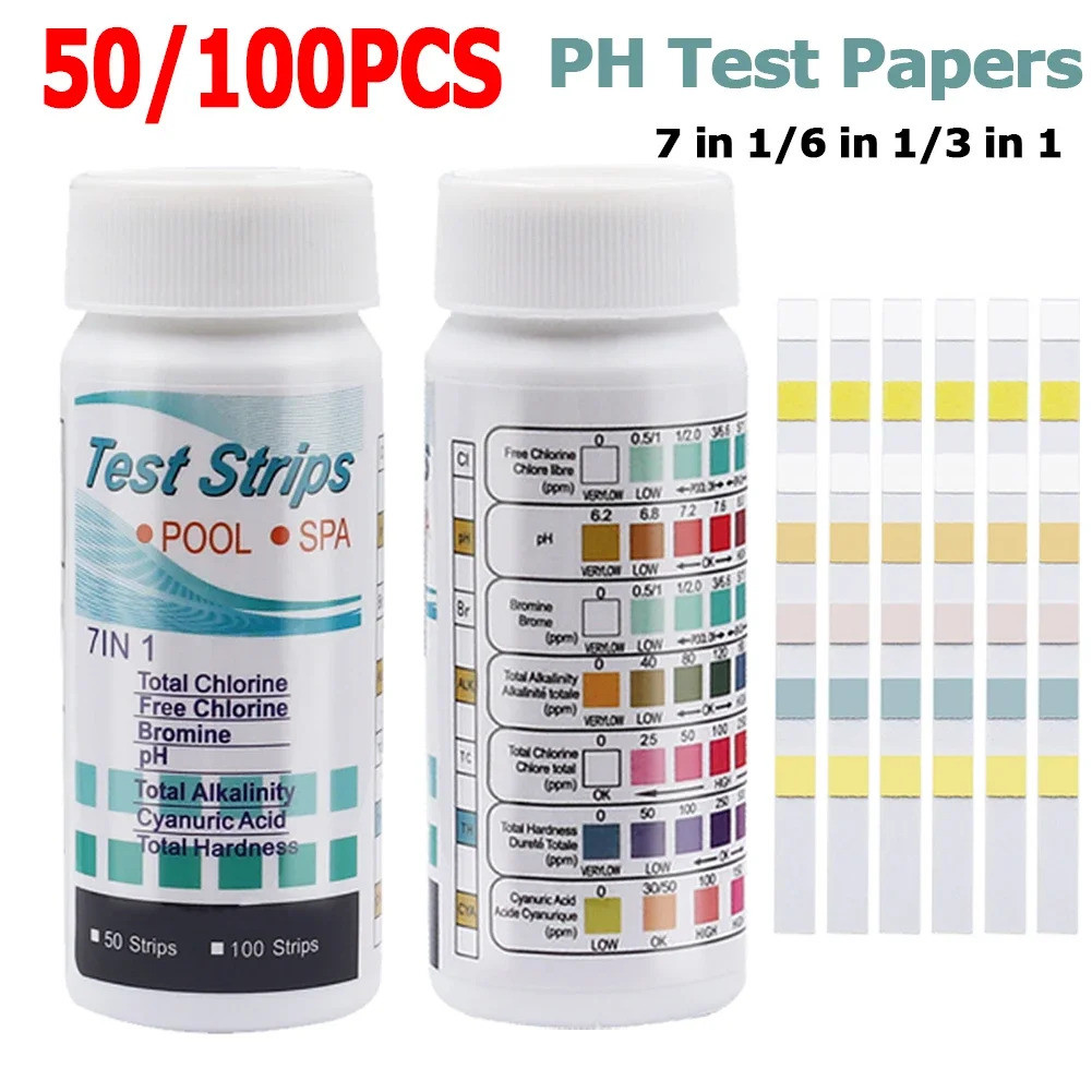 50/100strips Swimming Pool Ph Test Paper Drinking Water Test Strip ...