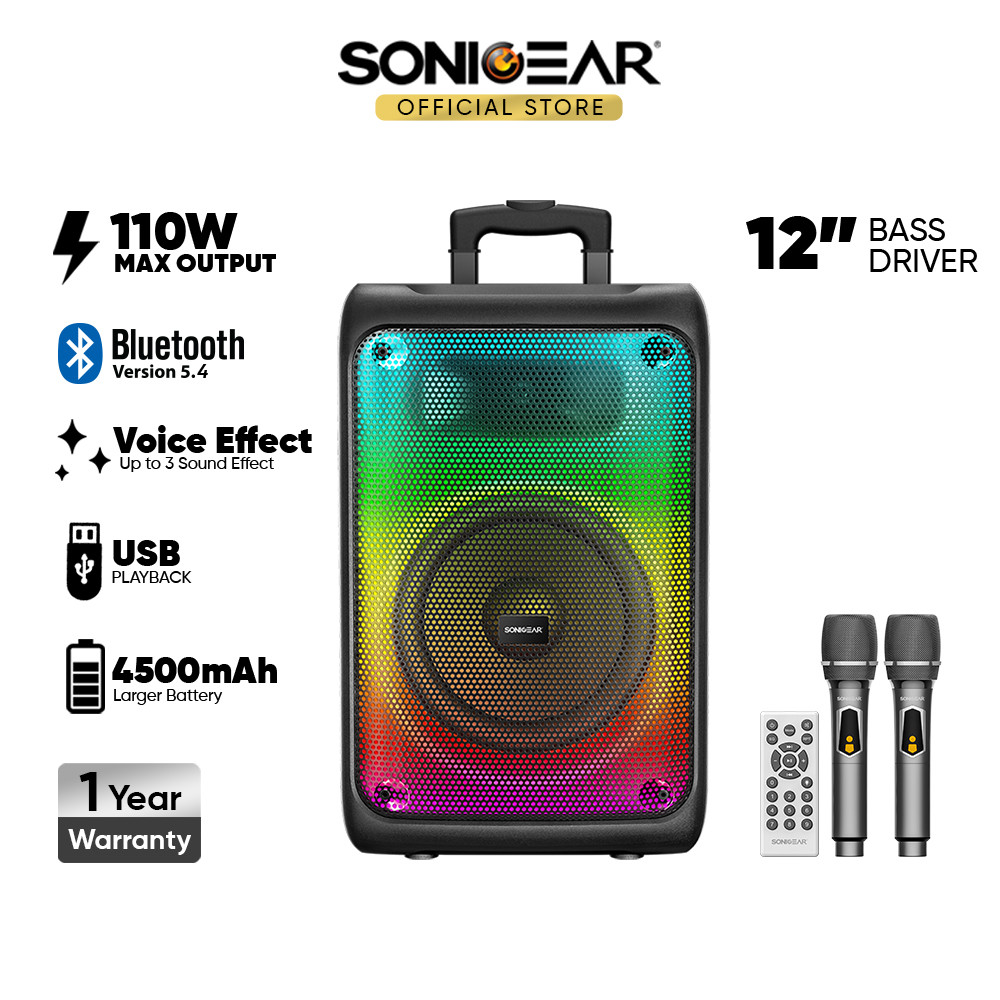 SonicGear HyperBox 1200 Pro 110w Bluetooth Karaoke TWS Wireless ...