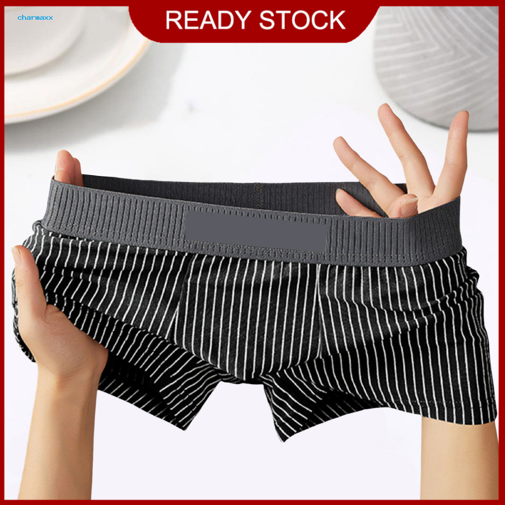 CM Thin Boxer Shorts Striped Print Underwear Men's Quick Dry Striped ...