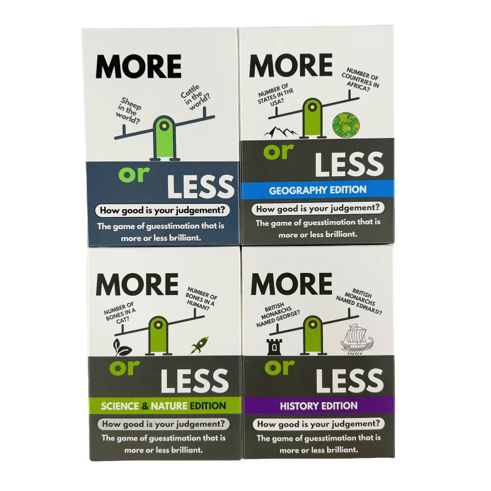 Classic Design 4 Styles More Or Less Card Game How Good Is Your ...