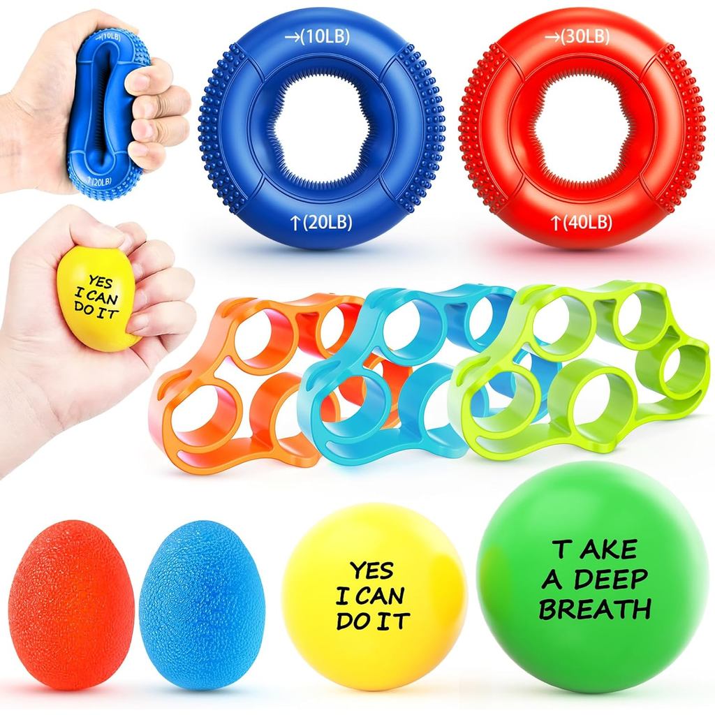 FitBeast Grip Strength Trainer Kit, 9-Piece Hand Strengthening Devices ...