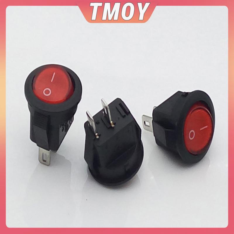 TMOY 10pcs KCD11 Diameter Small Round Boat Rocker Switches Black Mini ...