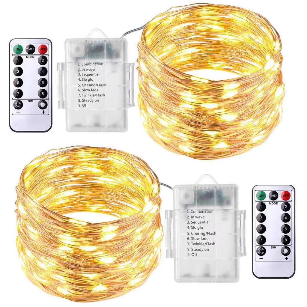 8 Function Light String 3AA Waterproof Battery Box Remote Control ...