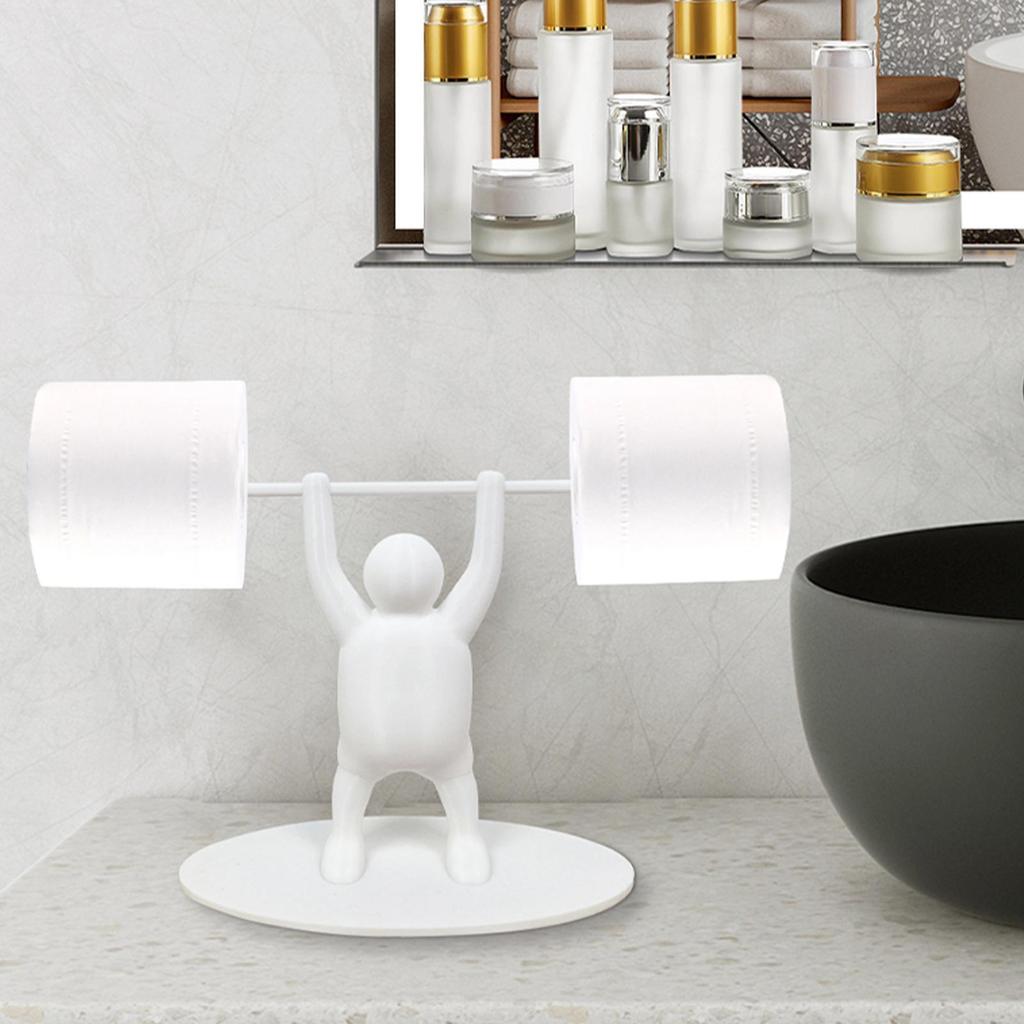 Funny Weightlifter Rolling Tissue Dispenser Bathroom Paper Roll Holder ...