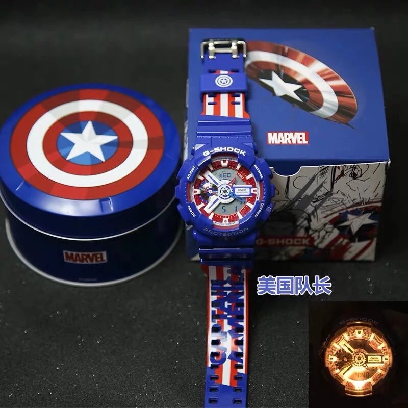 Casio G-SHOK Avengers Marvel Limited Edition Watch Male Captain America ...